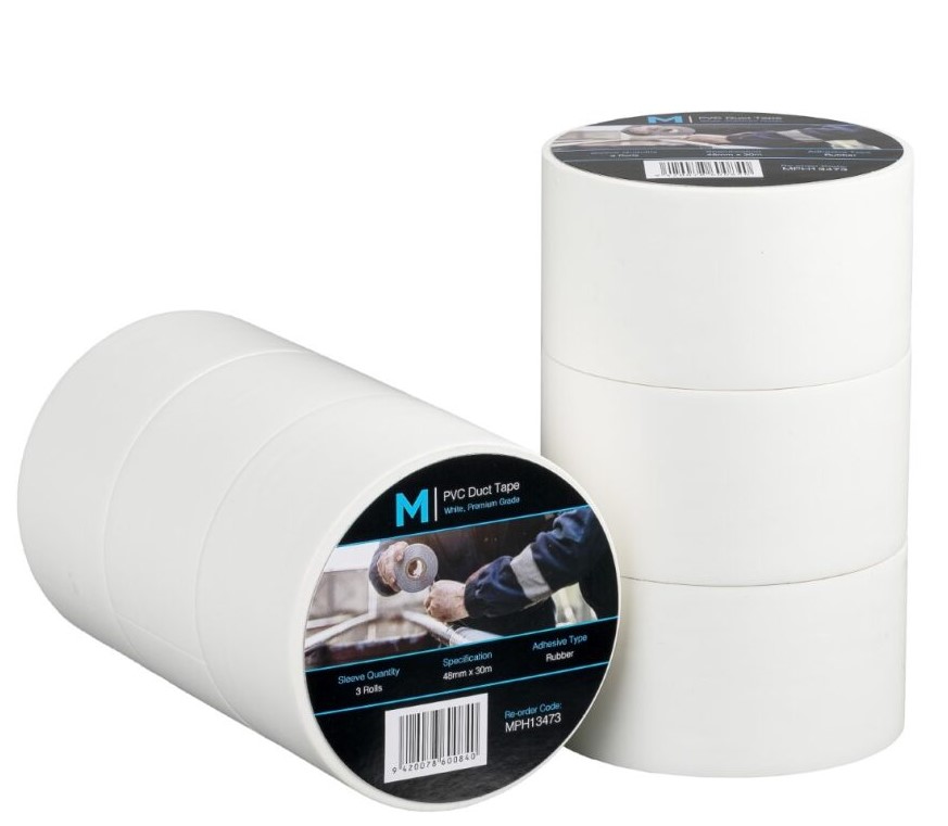 PVC Utility Duct Tape - White, 48mm x 30m x 150mu (30) | LMD B2B